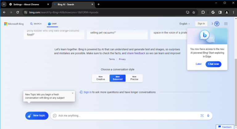 How To Use Microsoft Bing Chatbot On Chrome And Safari - Open AI Master