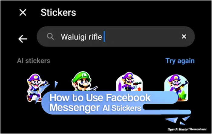 How To Use Facebook Messenger AI Stickers - Open AI Master