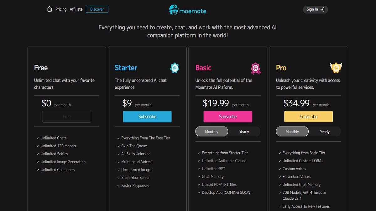Moemate AI: Pricing, Reviews, and Alternatives