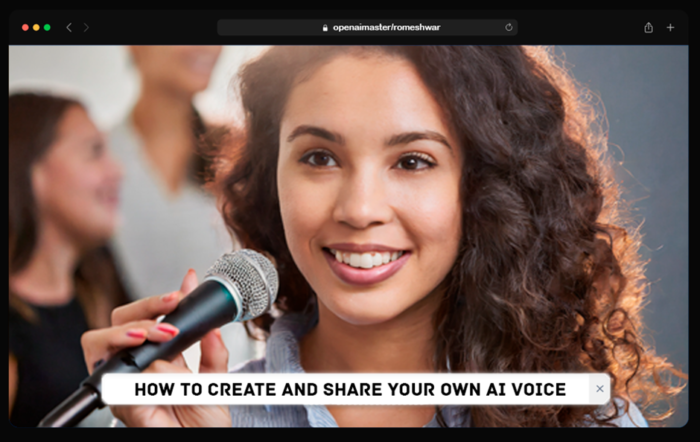 How To Create And Share Your Own AI Voice? - Open AI Master