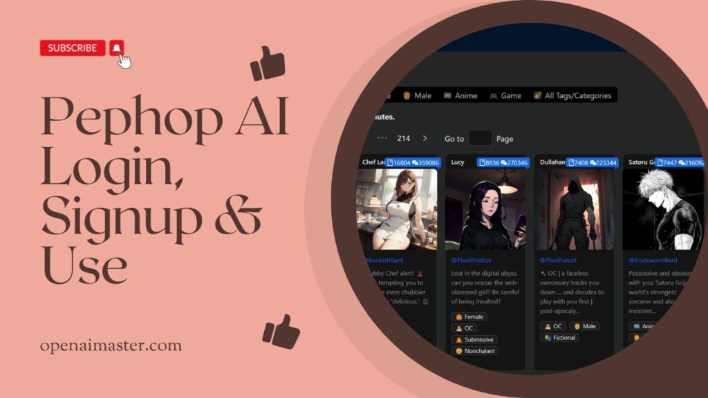Pephop AI Login, Signup & Use - Open AI Master