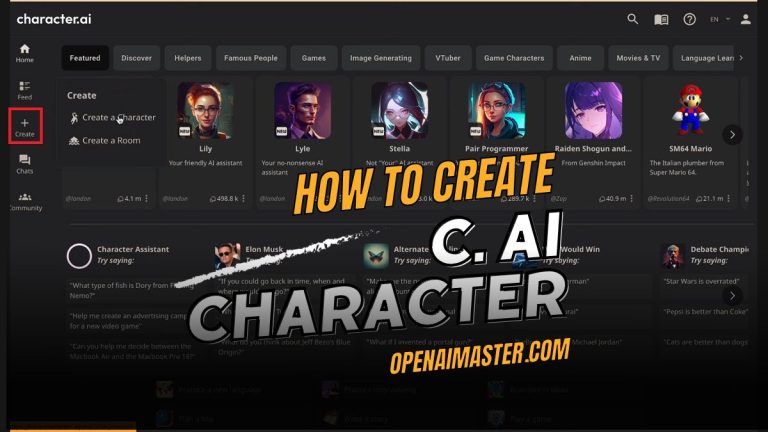 How To Create a C. AI Character - Open AI Master